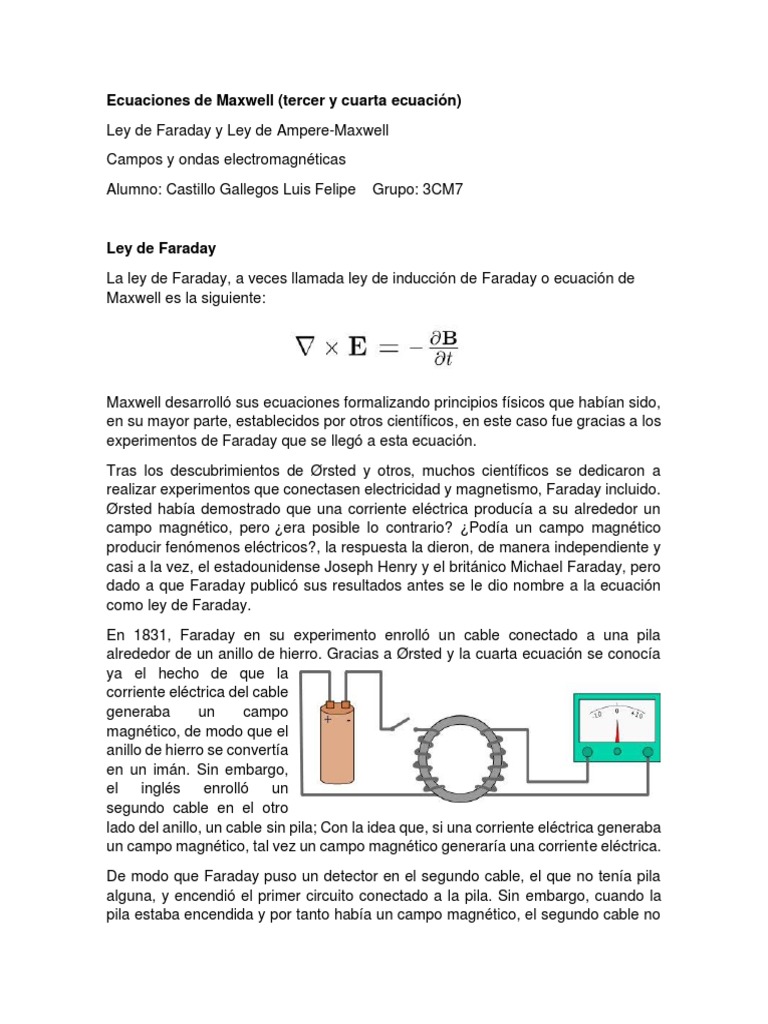 Ecuaciones de Maxwell: Faraday y Ampere | PDF | Campo magnético ...