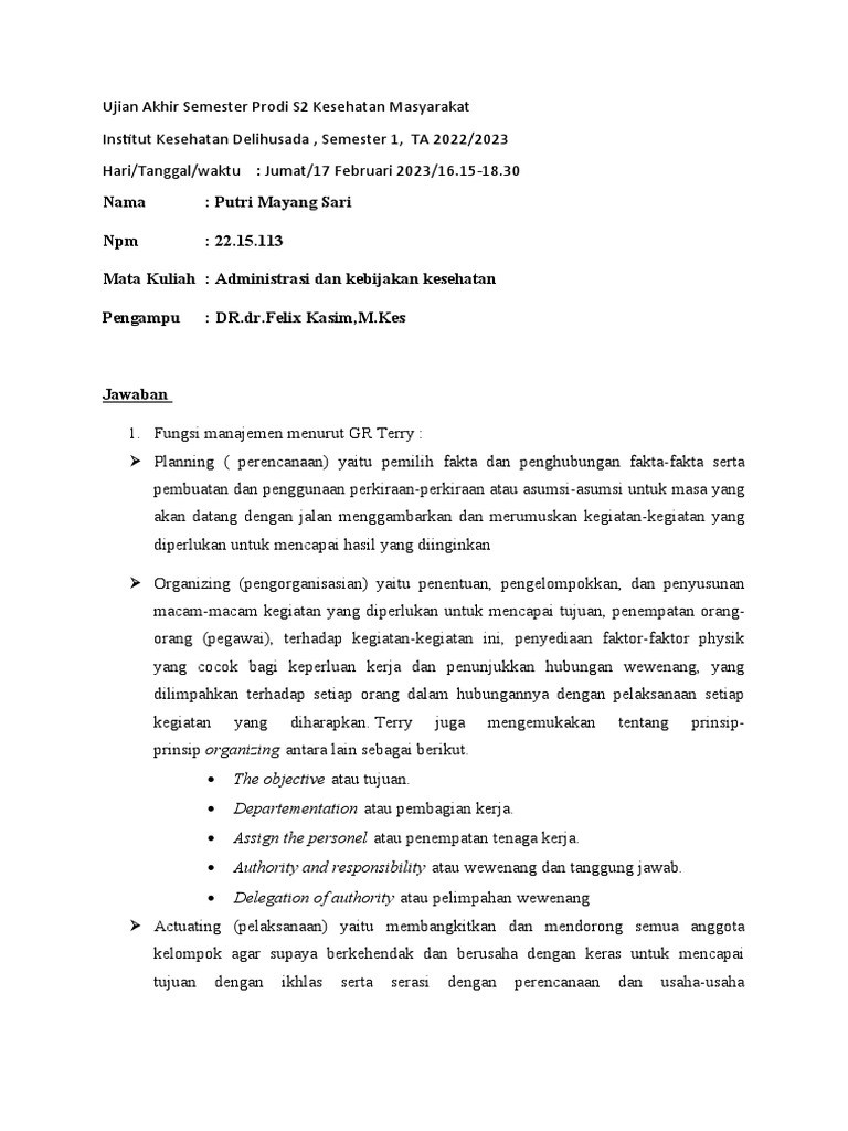 Putri Mayang Sari Uas Akk | PDF