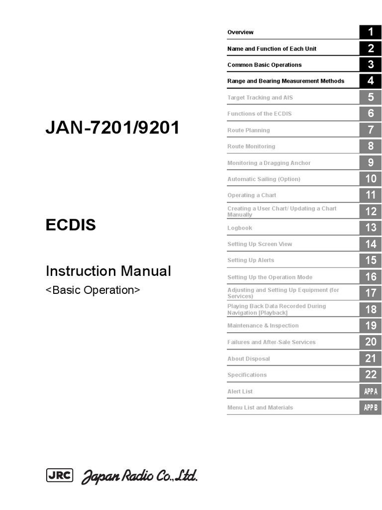 ECDIS JRC JAN-7201-9201 Instruct Manual Basic | PDF | Cardiopulmonary Resuscitation | First Aid