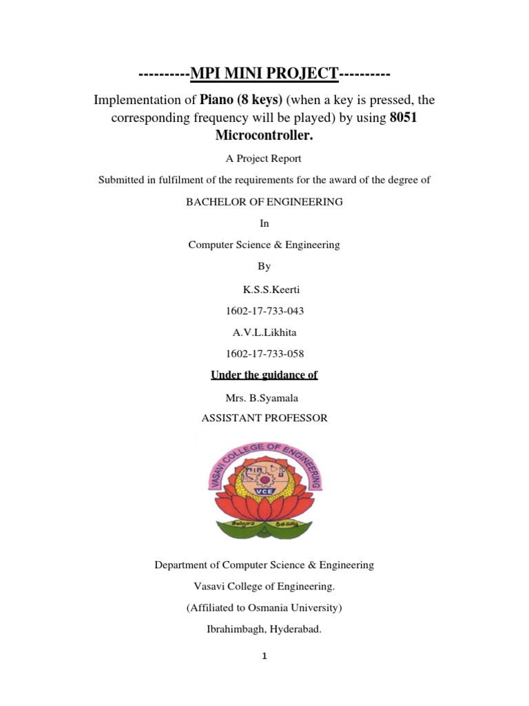 MPMC DocumentationMiniProject | PDF | Microcontroller | Digital Electronics