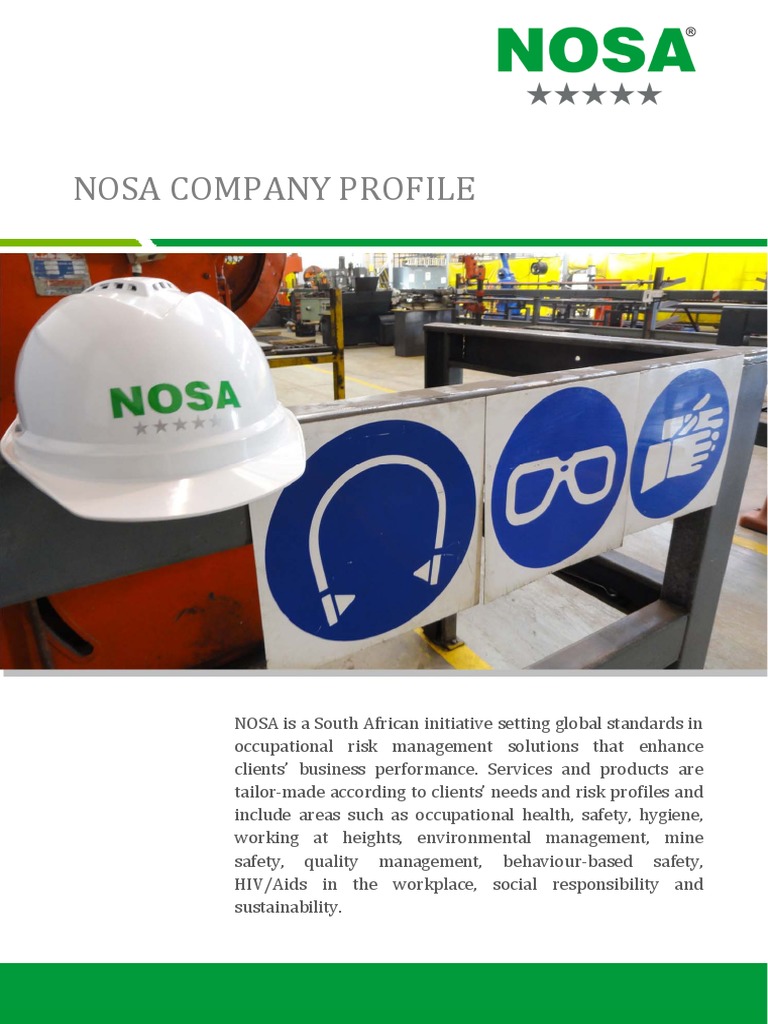 NOSA Comapny Profile | PDF | Occupational Safety And Health ...