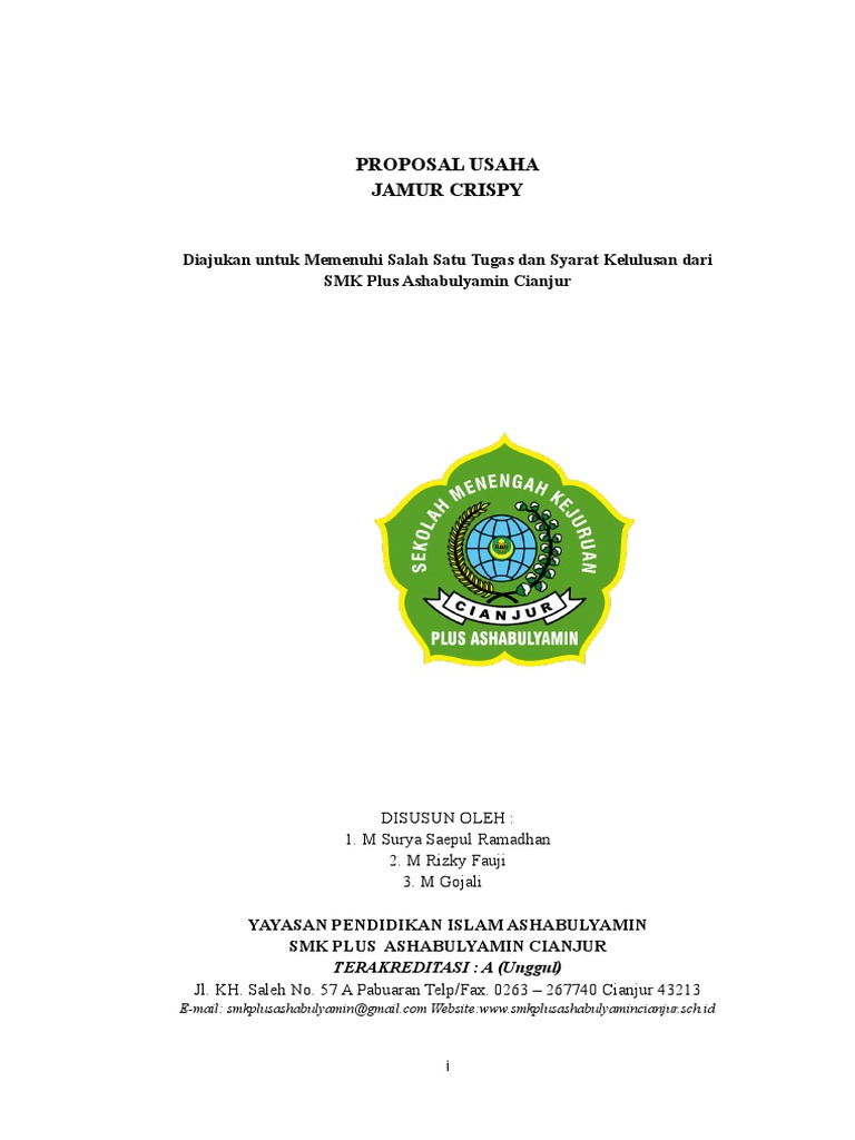 PROPOSAL Jamur Crispy Madodet | PDF