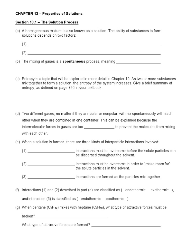 Properties of Solutions-Chapter 13 | PDF | Solubility | Solvent Properties of Solutions-Chapter 13 | PDF | Solubility | Solvent