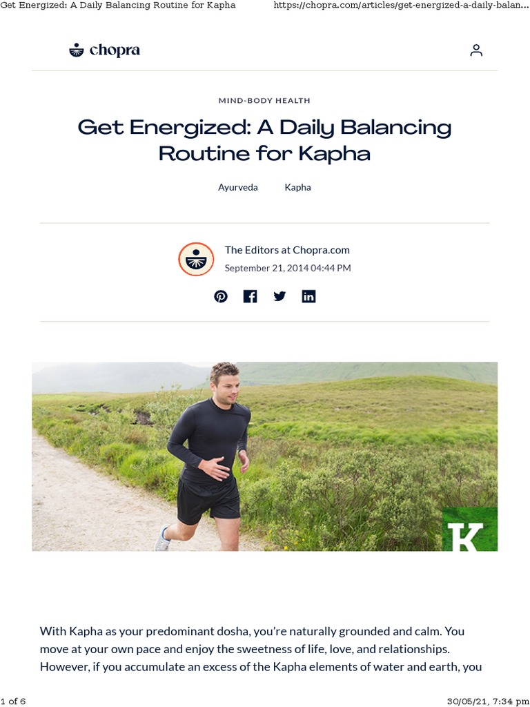 Balancing Routine For Kapha | PDF | Ayurveda