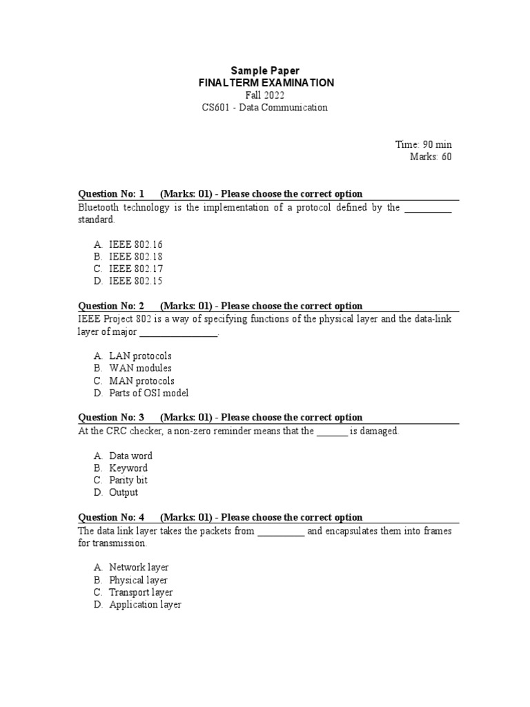 Template Sample Paper - CS601 | PDF | Computer Network | Osi Model