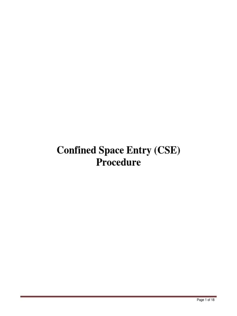 Confined-Space-Entry Procedure | PDF | Workplace | Working Conditions Confined-Space-Entry Procedure | PDF | Workplace | Working Conditions