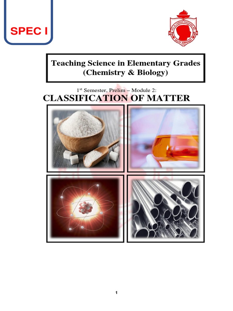 Spec I Task 4 Classification of Matter | PDF | Chemical Substances | Mixture
