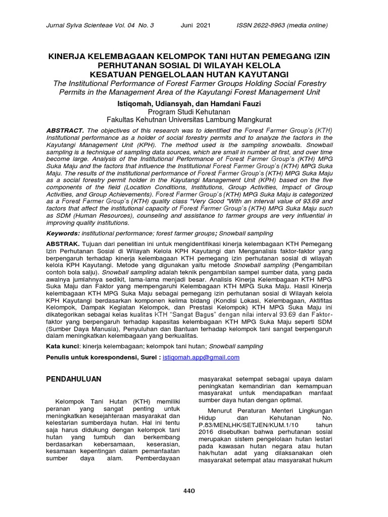 Kinerja KTH | PDF | Biogeography | Natural Resource Management