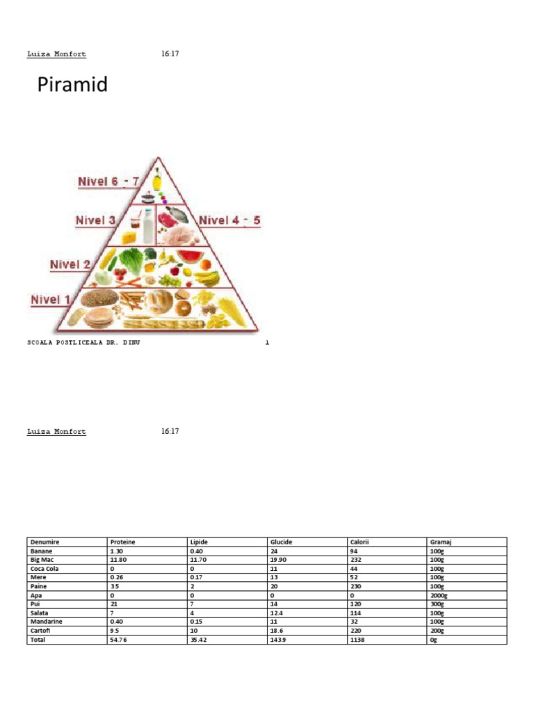 Piramida Alimentara - Monfort Luiza | PDF | Summer Olympic Games ...