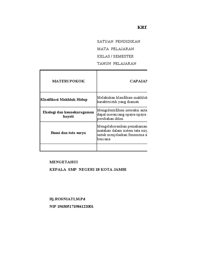 KKM Genap Ipa 2023 | PDF