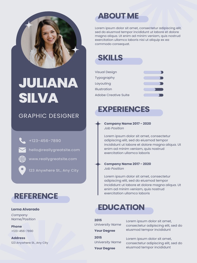 Blue Modern Graphic Designer Resume | PDF | Aesthetics | Human ...