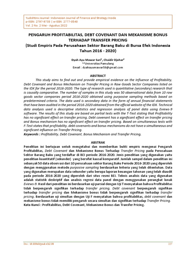 Rujukan 3-9 (Pake Rumus Transfer Pricing Disini) | PDF | Coefficient Of ...