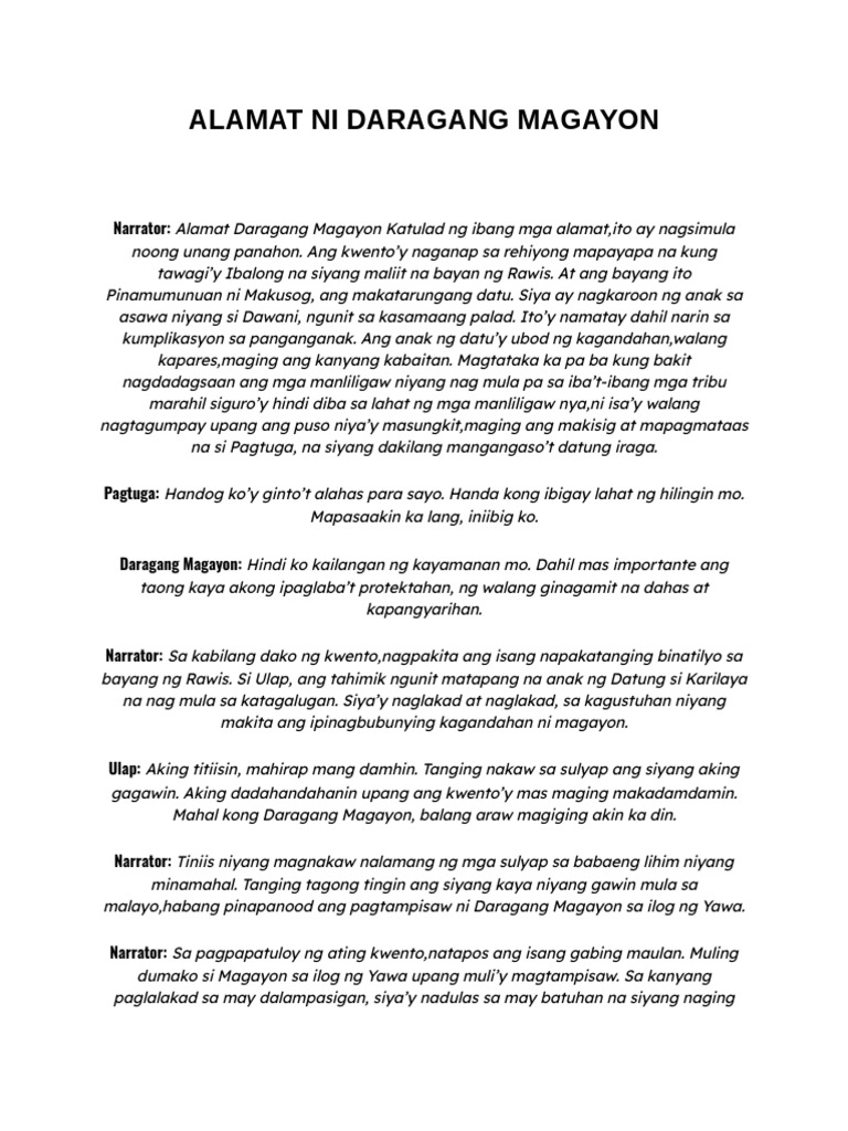 Alamat Ni Daragang Magayon Google Docs | PDF