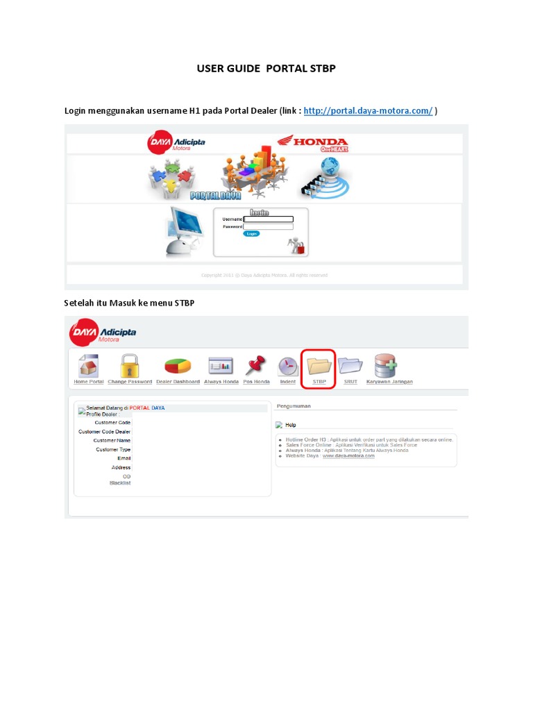 User Guide Portal STBP | PDF | Bisnis | Komputer