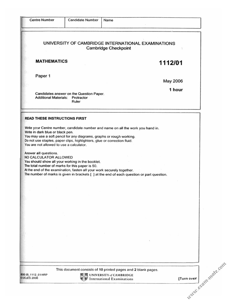 1112 s06 QP 10 | PDF