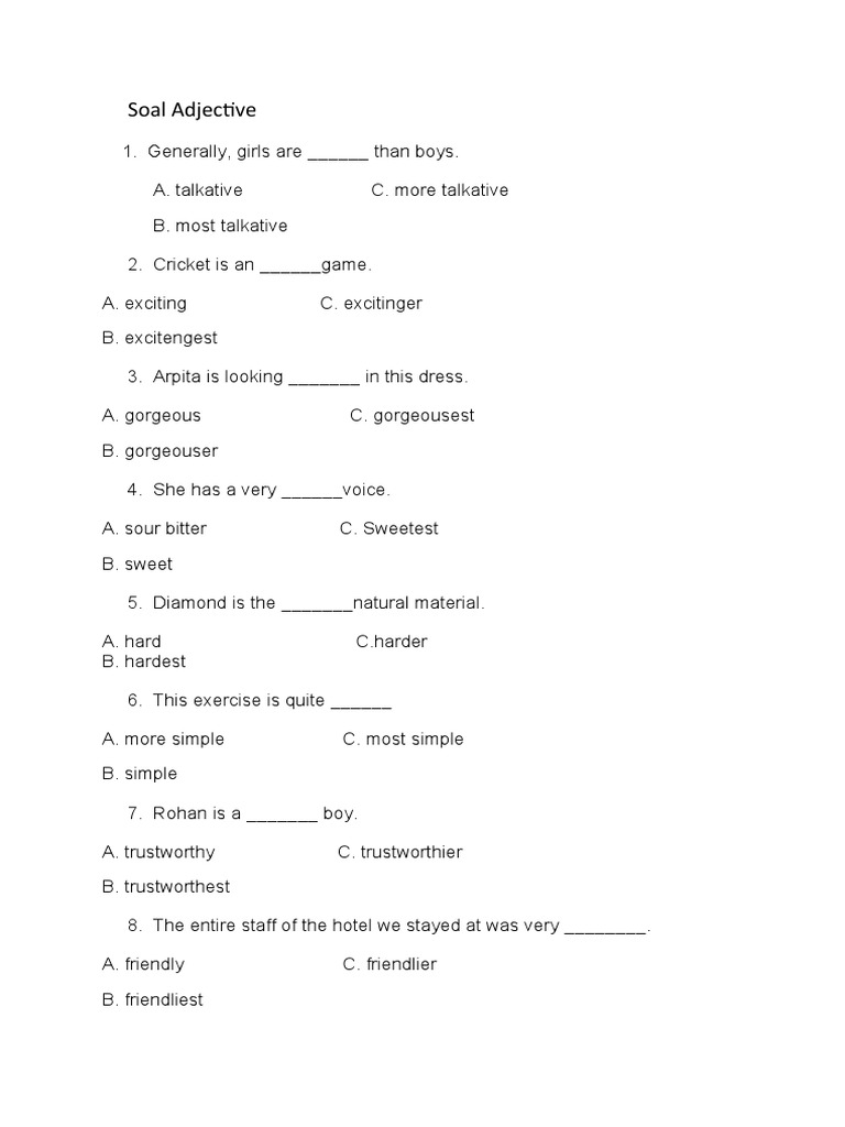 Soal Adjective | PDF