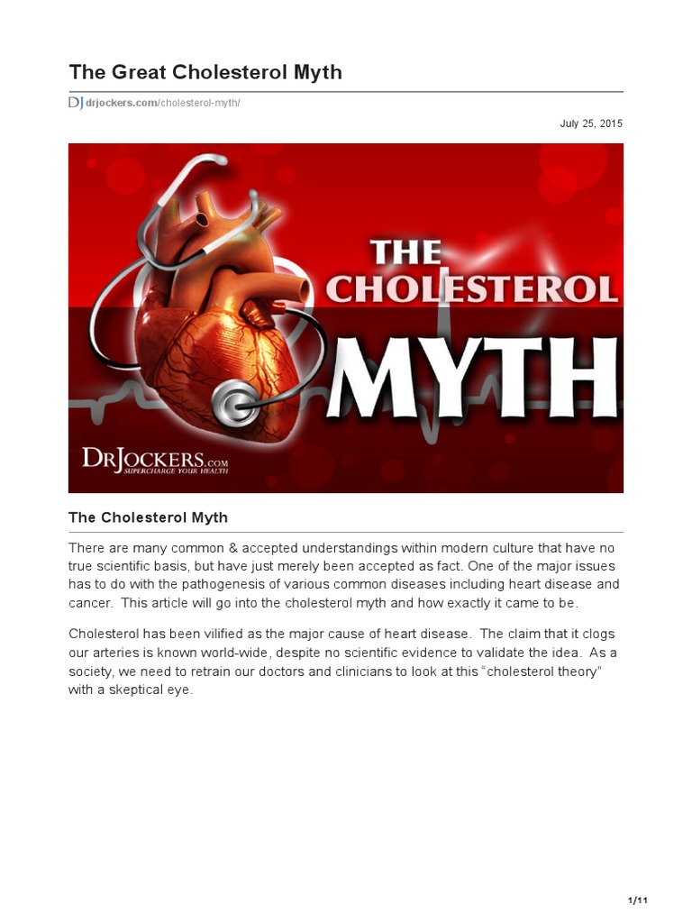 The Great Cholesterol Myth | Download Free PDF | Fat | Cholesterol