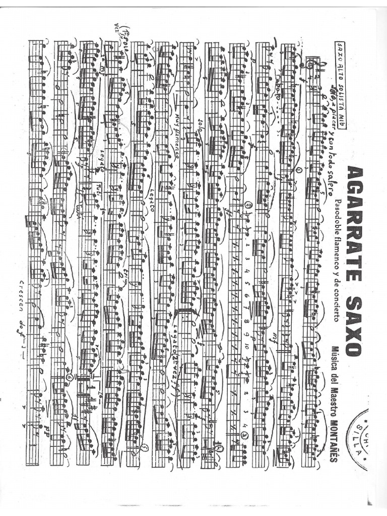Partitura Saxo Alto Agarrate Saxo Saxo Alto 1 | PDF