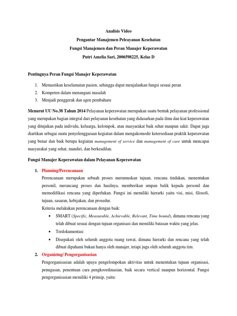 Analisis Video - Putri Amelia Sari - 2006598225 | PDF