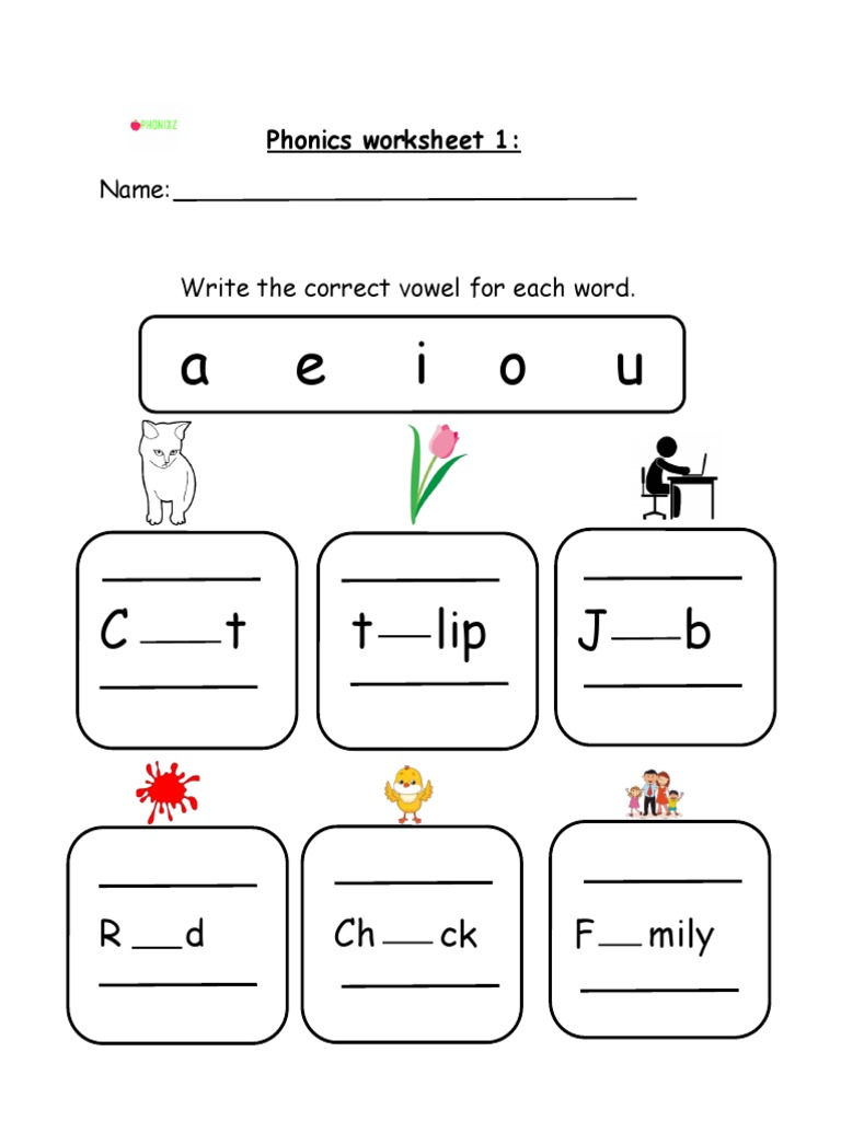 Phonics Worksheet 1 | PDF | Language Arts & Discipline