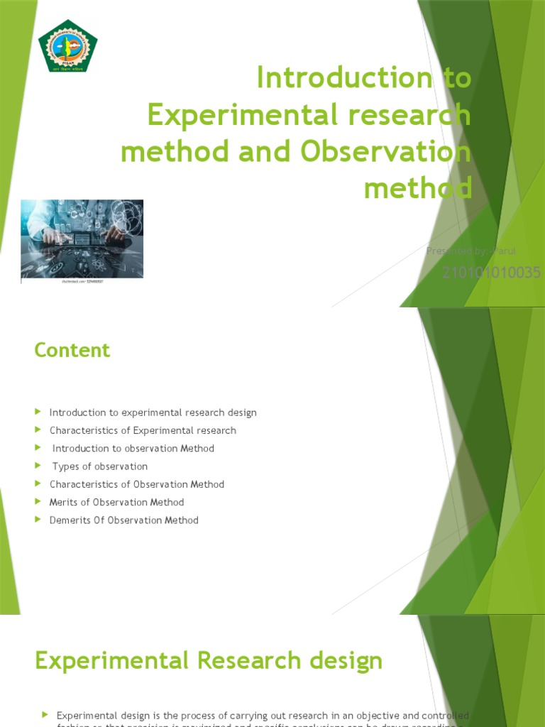 Experimental and Observation Research Methods | PDF | Experiment ...