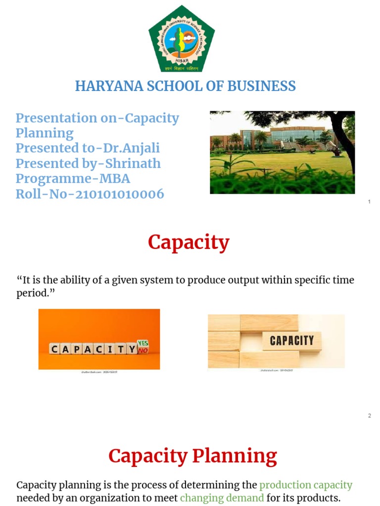 Capacity Planning | PDF | Operations Management | Planning