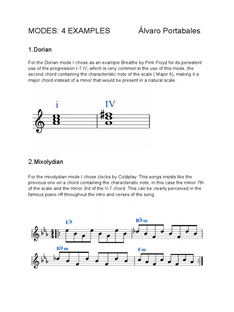 MODES - 4 EXAMPLES - Álvaro Portabales | PDF