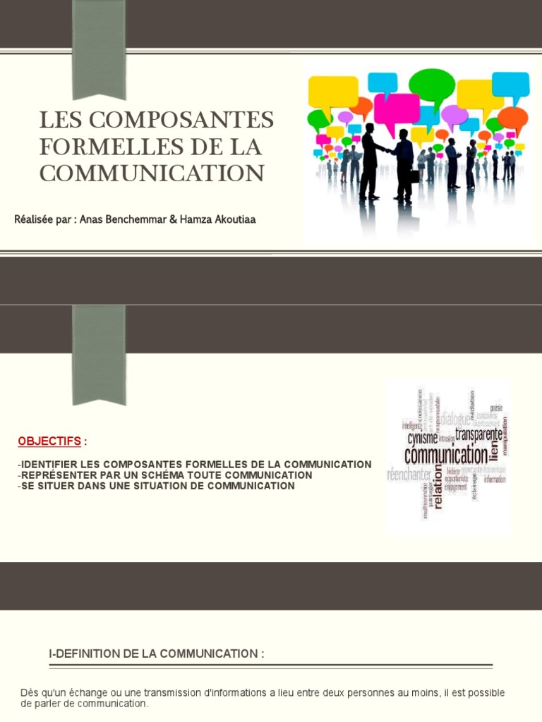 Les Composantes Formelles de La Communication | PDF | la communication ...