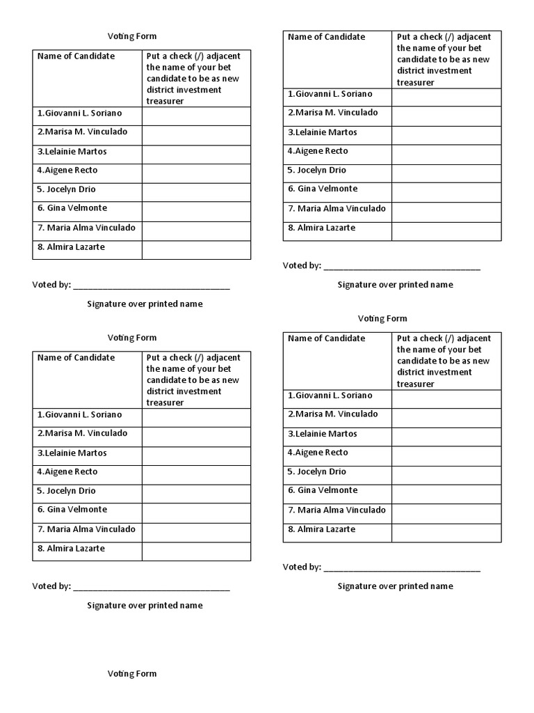 Voting Form | PDF