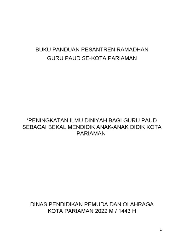 Panduan Ilmu Diniyah untuk Guru PAUD | PDF | Agama & Spiritualitas