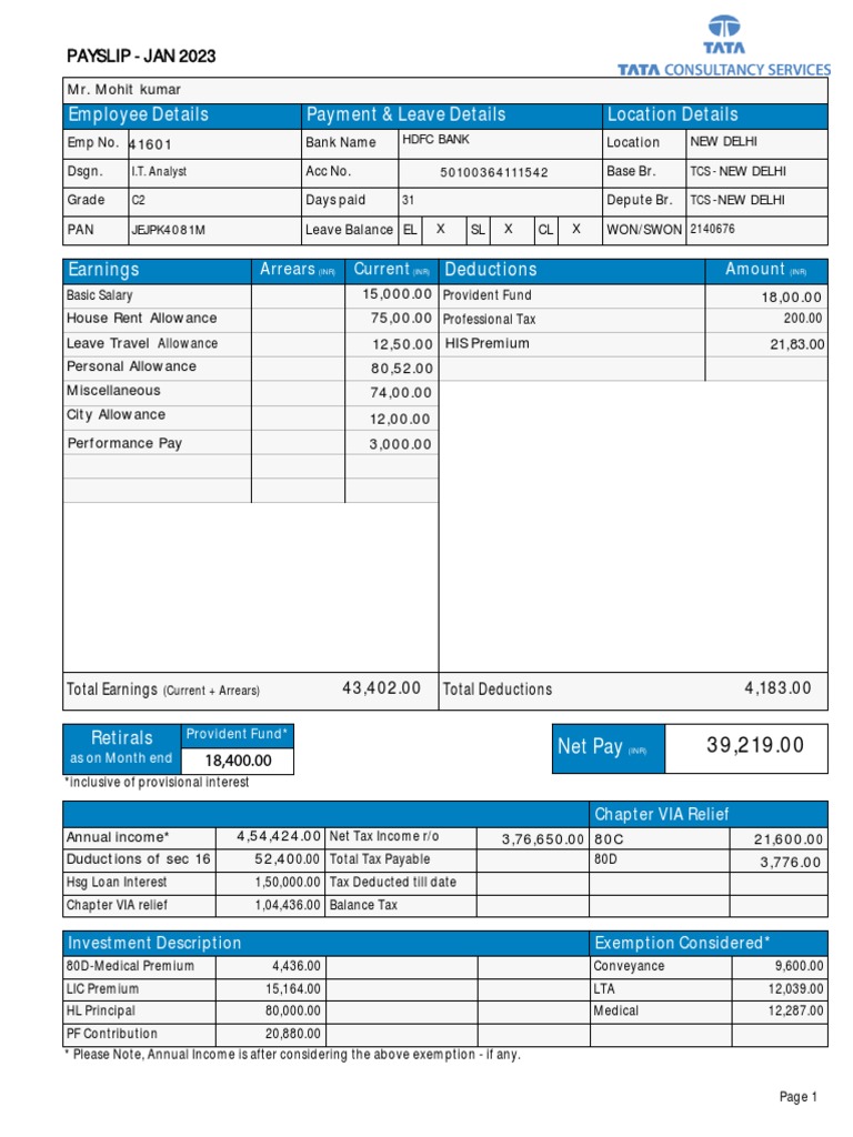 Pay Slip Final | PDF | Tax Deduction | Taxes