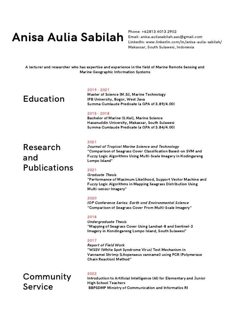 CV - Anisa Aulia Sabilah | PDF