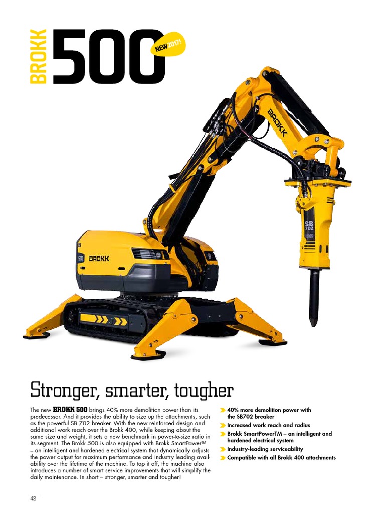 Demolition Robot (Brokk 500) (Brochure) - 1 | PDF | Mechanical ...