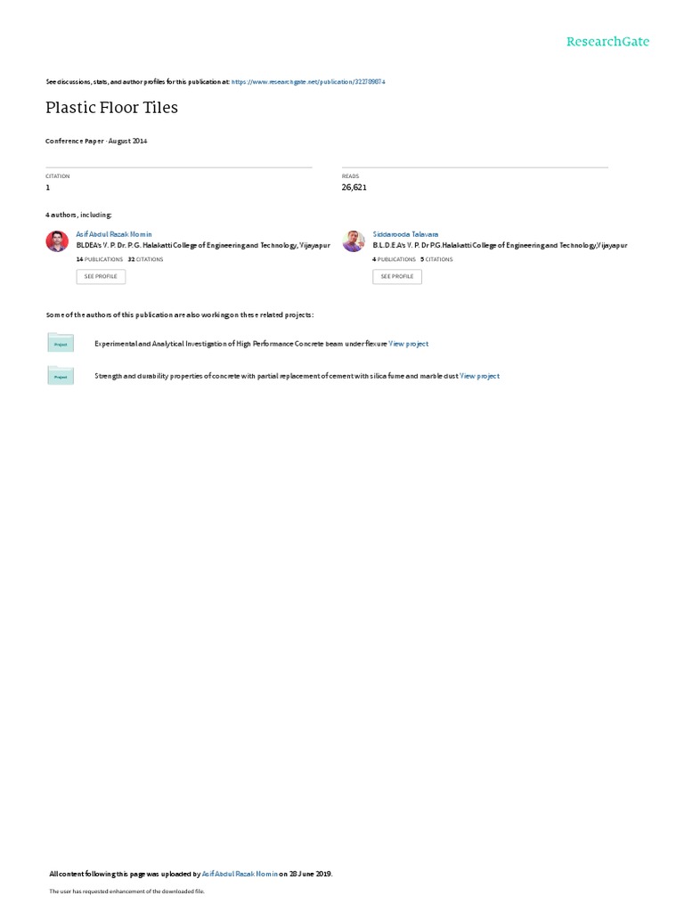 Plastic Floor Tiles | PDF