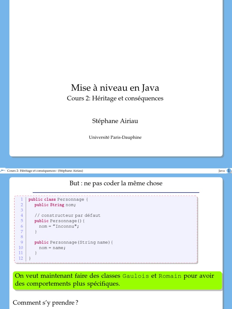 Cours 2 | PDF | Classe (informatique) | Interface (Informatique)