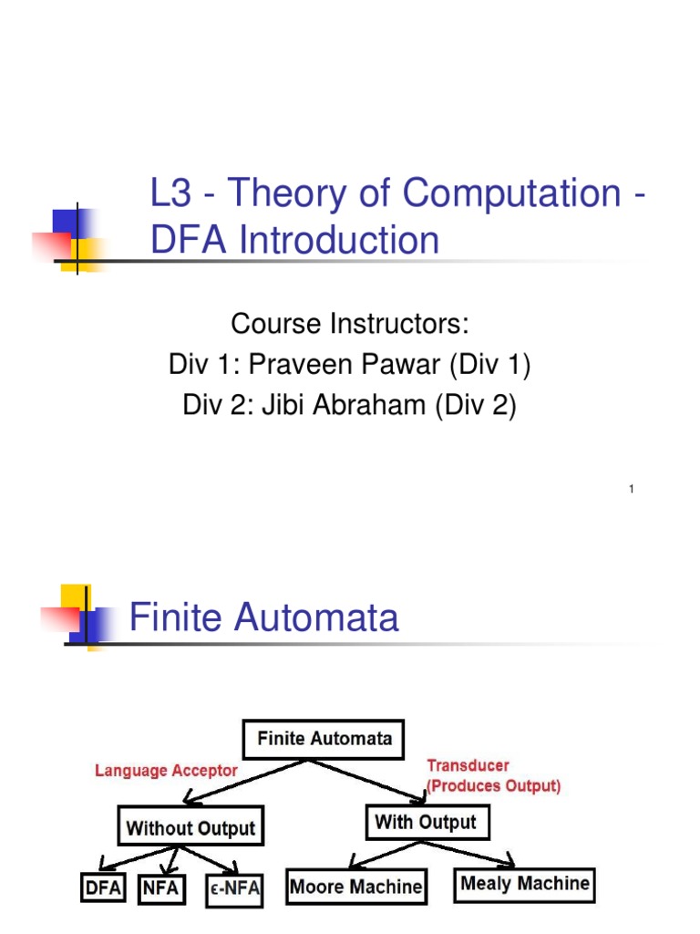 L3 DFA Introduction | PDF | Automata Theory | Applied Mathematics