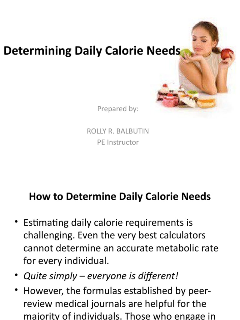 Determining Daily Calorie Needs | PDF | Dieting | Food Energy
