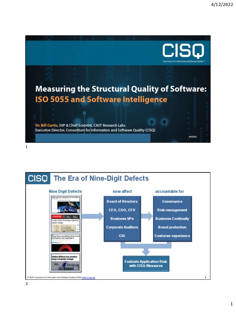 Measuring The Structural Quality Of Software Pdf Software Quality Security