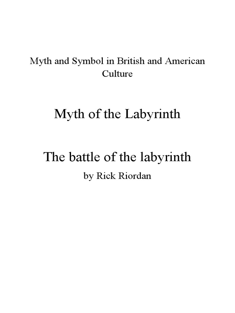 The Myth of Labyrinth | PDF | Labyrinth | Minotaur