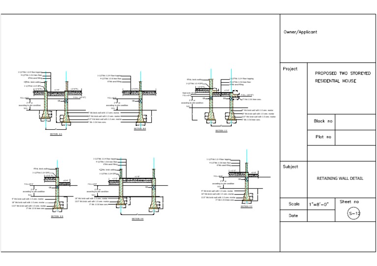 14.retaining Wall Detail | PDF | Civil Engineering | Building