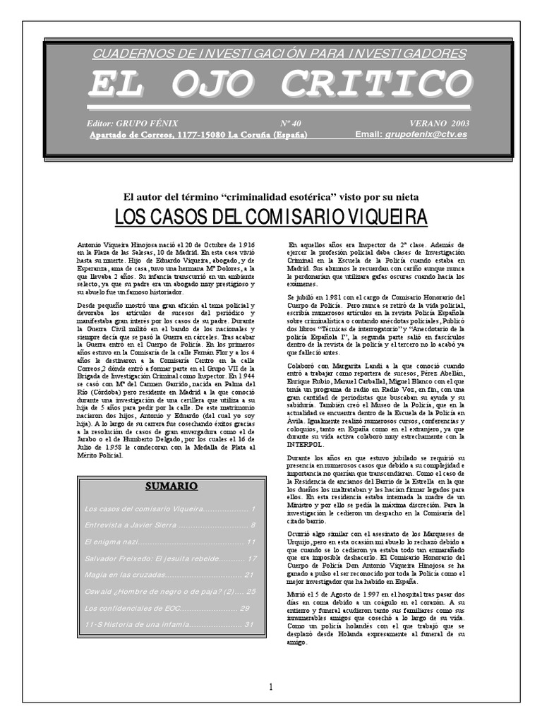 EOC El Ojo Crítico 40 (Verano 2003) | PDF | Portugal | España