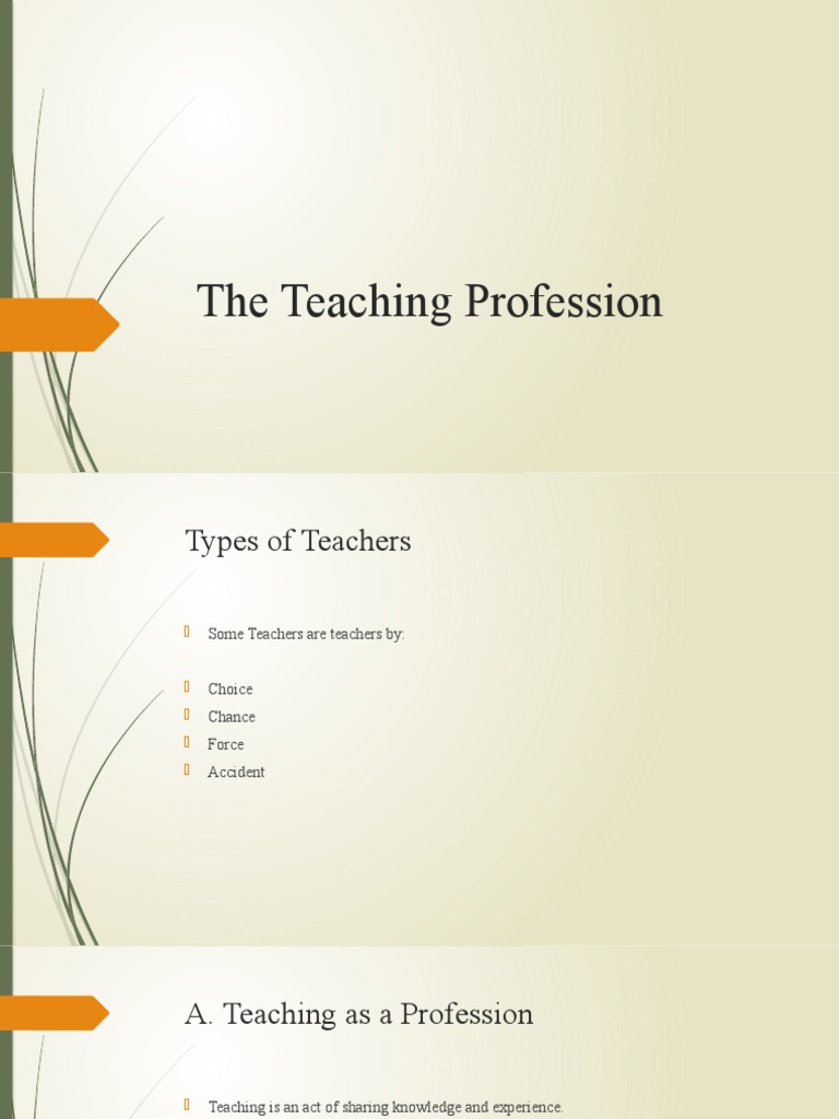 Understanding the Teaching Profession | PDF | Profession | Cognition