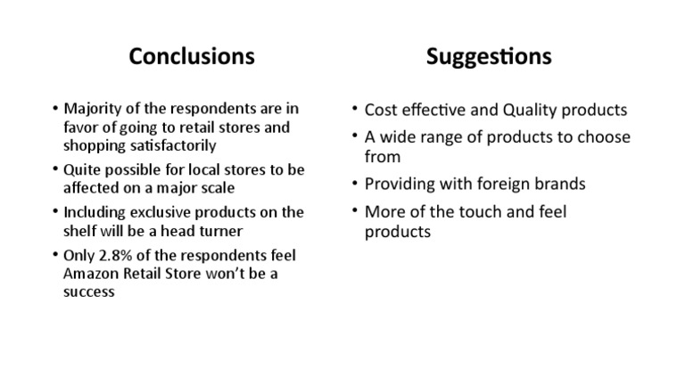 Conclusion and Suggestions On Amazon | PDF