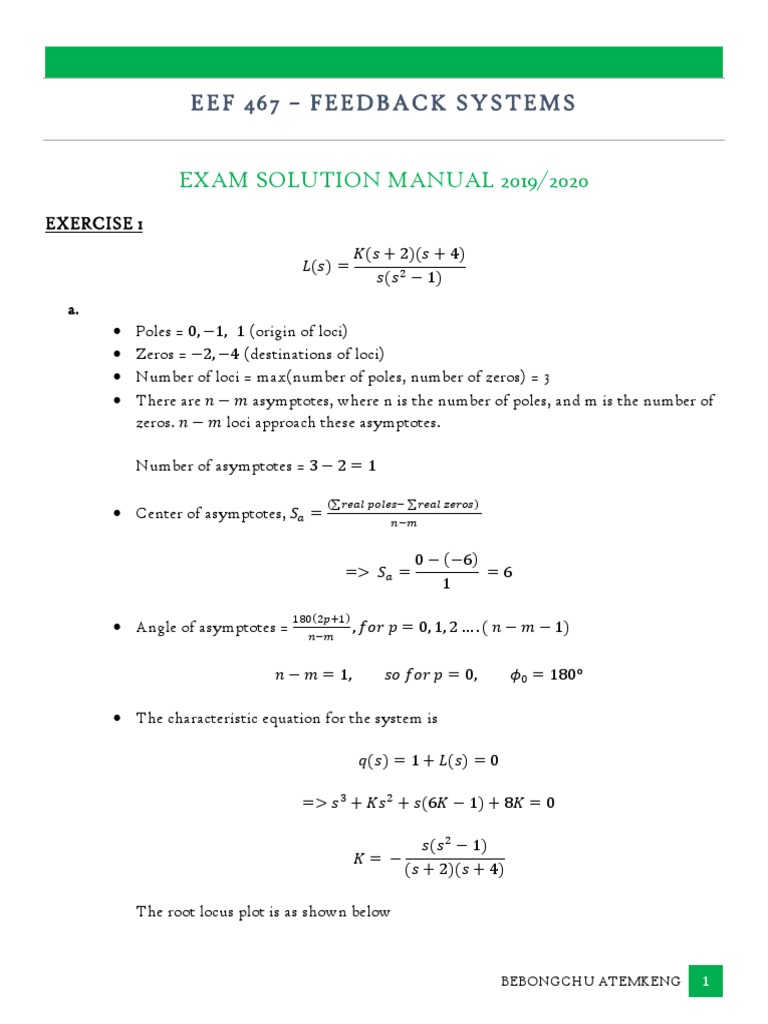 EEF 467 Exam 2020 | PDF | Algorithms | Systems Theory
