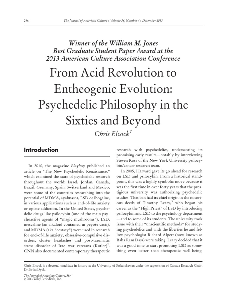 From Acid Revolution To Ethoegens Evolution | PDF | Psychedelic Drugs ...