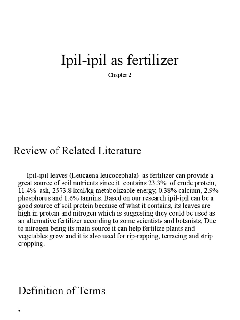 Ipil-ipil Leaves as Organic Fertilizer | PDF