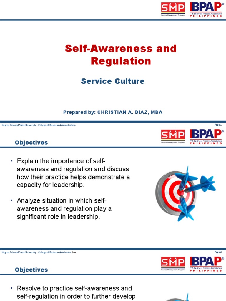 Self-Awareness and Regulation: Service Culture | PDF | Self Awareness ...