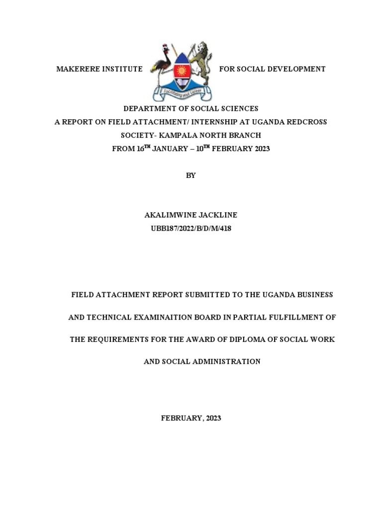 Internship Report at Red Cross | PDF