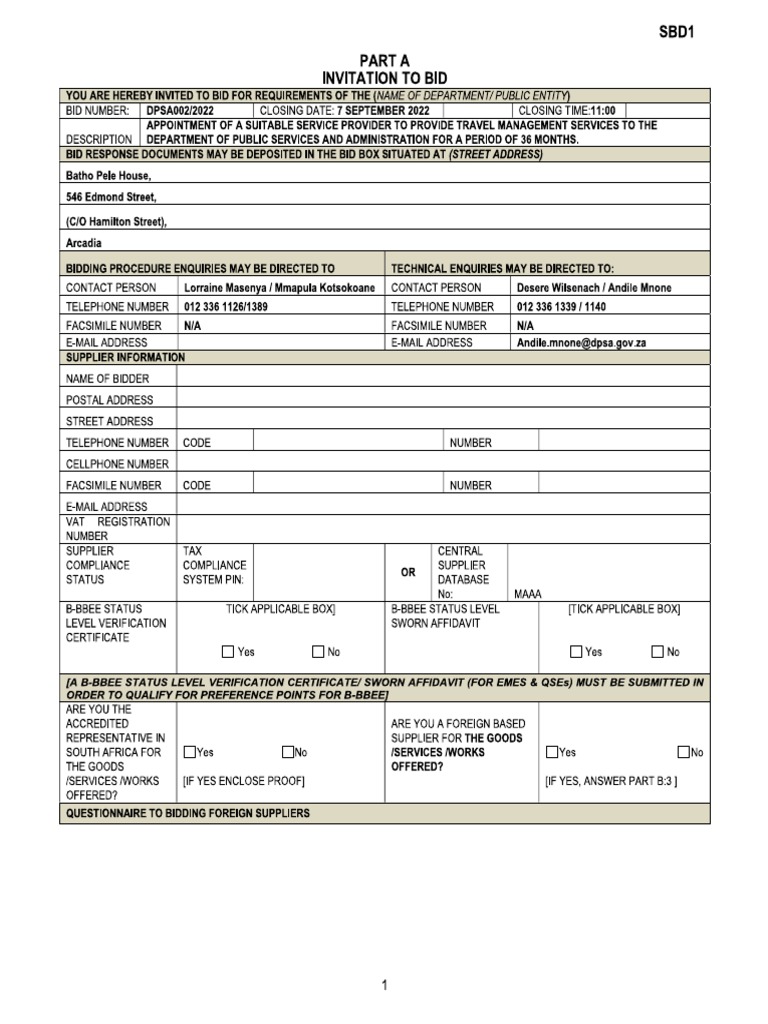 Tender Document | PDF
