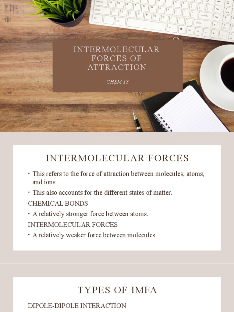 Intermolecular Forces of Attraction | PDF | Intermolecular Force ...
